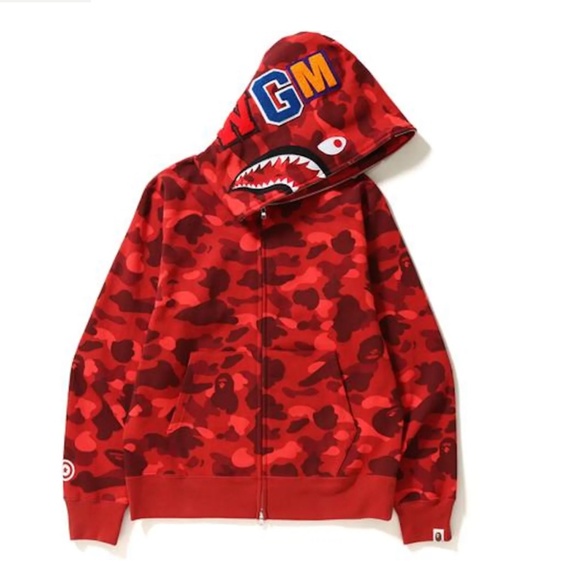 Bape | Shirts | Red Bape Hoodie | Poshmark